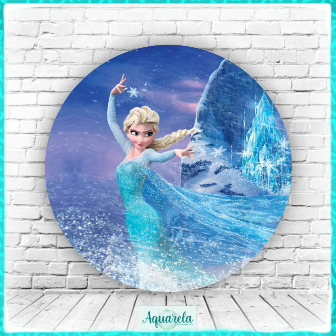 Painel Frozen Elsa 120 cm diametro - Aquarela