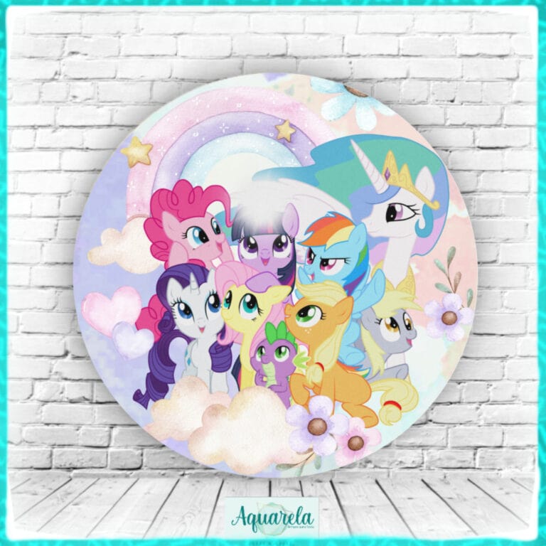 Painel My Little Pony 120 cm diametro - Aquarela