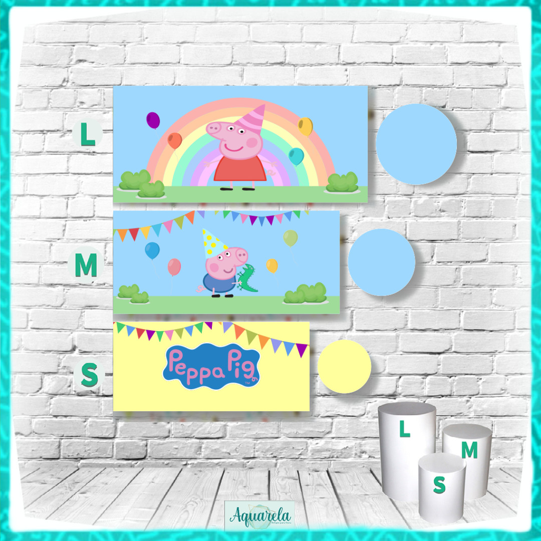 Trio Capa para Cilindros Porquinha Peppa - Aquarela