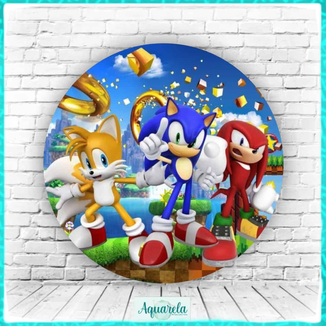 Painel Sonic Turma 150 cm diametro - Aquarela